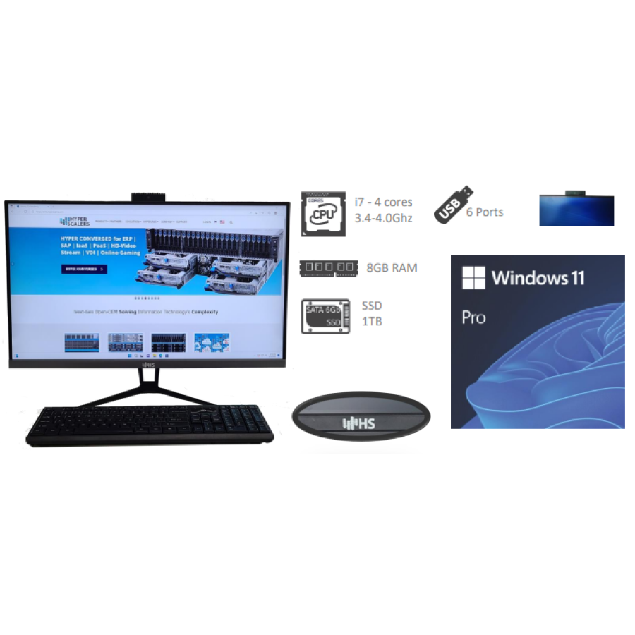 HS 27'' i7 ALL-IN-ONE DESKTOP PC 8GB RAM 1TB SSD